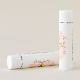 Personalized Pink Floral Red Panda Lip Balm | Zazzle