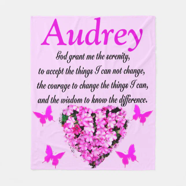 PERSONALIZED PINK FLORAL SERENITY PRAYER BLANKET | Zazzle