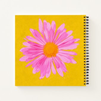 Personalized Pink Flower Painting Notebook | Zazzle