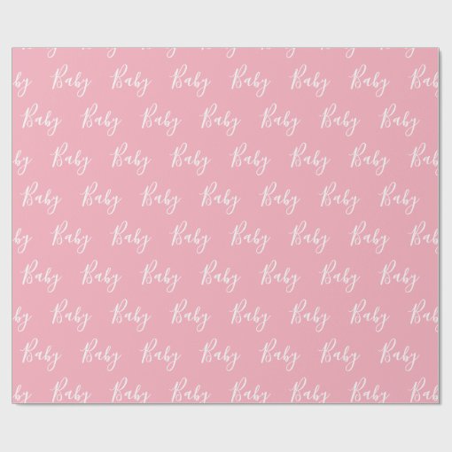 Personalized Pink Girly Elegant Baby Wrapping Paper | Zazzle