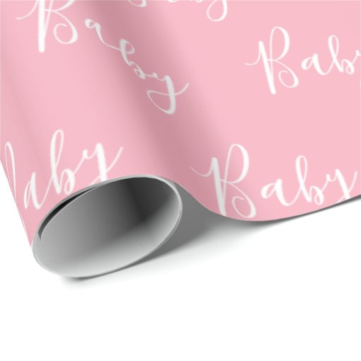 Personalized Pink Girly Elegant Baby Wrapping Paper | Zazzle