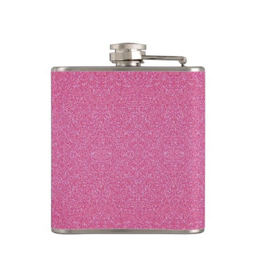 Personalized Pink Glitter Flask | Zazzle