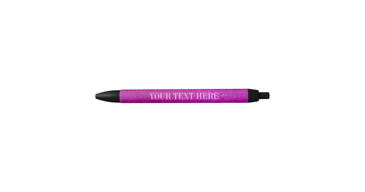 Personalized pink glitter pen with custom text | Zazzle.com