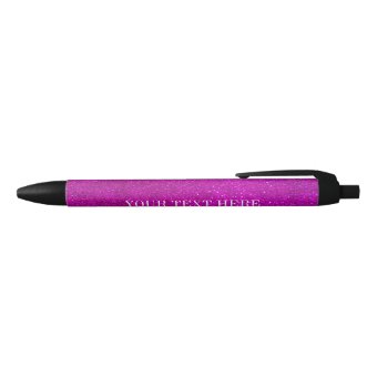 Personalized pink glitter pen with custom text | Zazzle