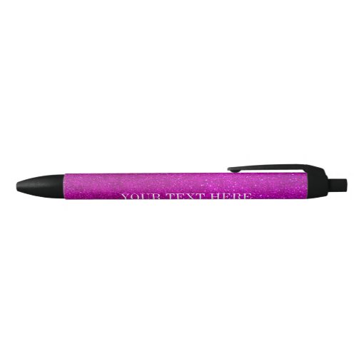 Personalized pink glitter pen with custom text | Zazzle