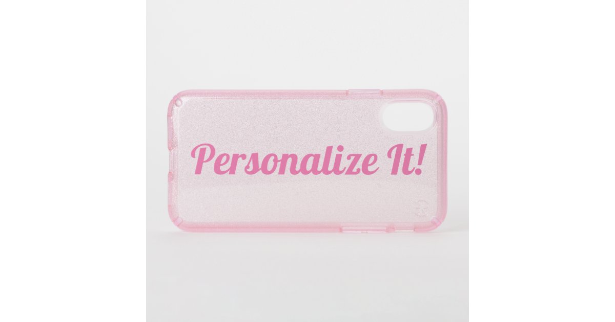 PERSONALIZED Pink Glitter Phone Case | Zazzle