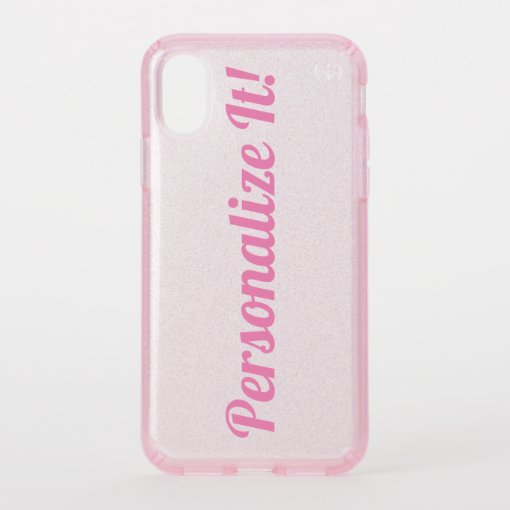 PERSONALIZED Pink Glitter Phone Case | Zazzle