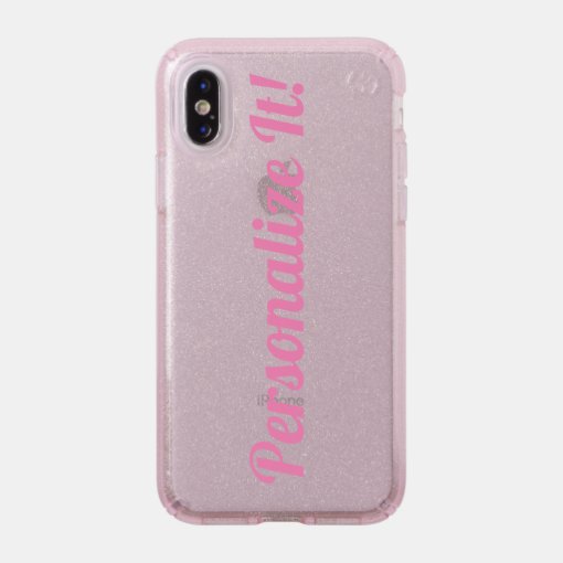 PERSONALIZED Pink Glitter Phone Case | Zazzle