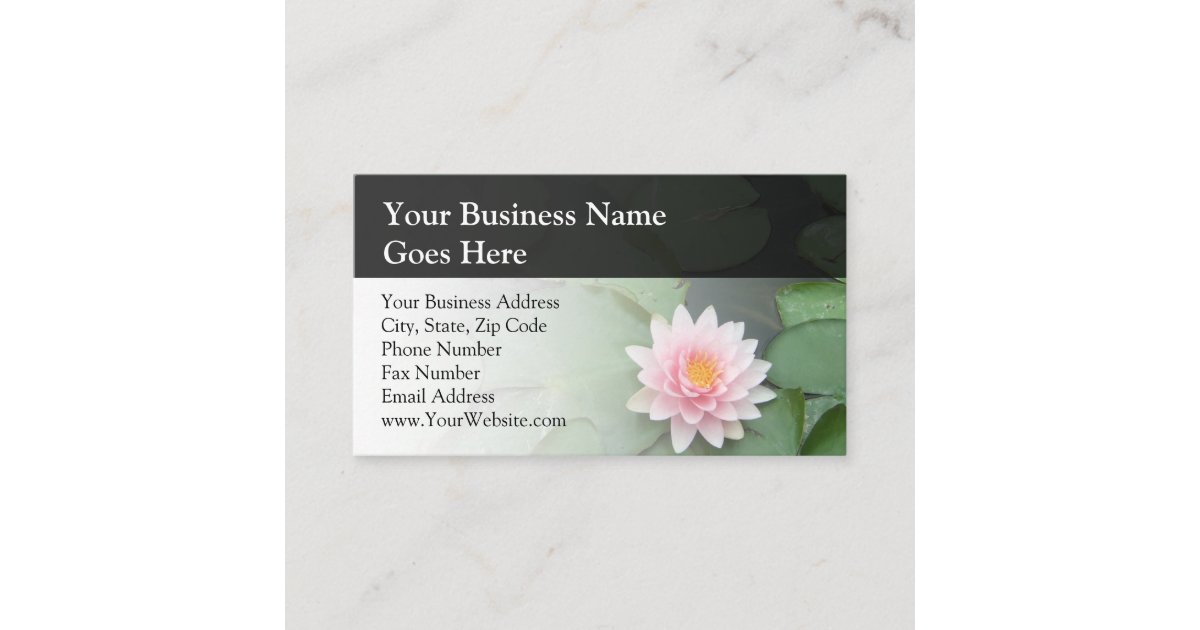 Personalized Pink/Green Lily Pad Business Card | Zazzle