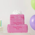 Personalized pink Happy 2nd Birthday Wrapping Paper | Zazzle
