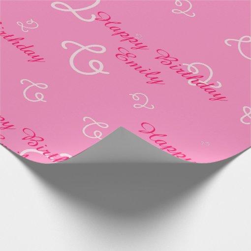 Personalized pink Happy 2nd Birthday Wrapping Paper | Zazzle