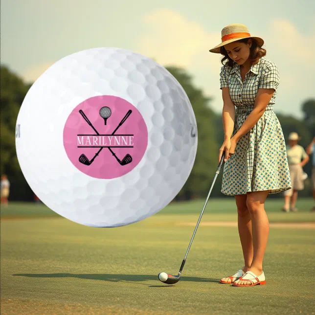 Personalized Pink Ladies Golf Balls | Zazzle