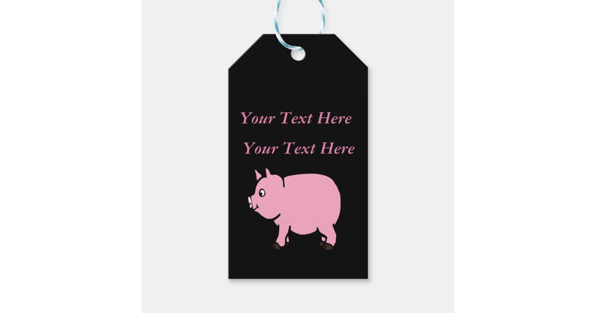 Personalized Pink Mini Pig Gift Tags | Zazzle