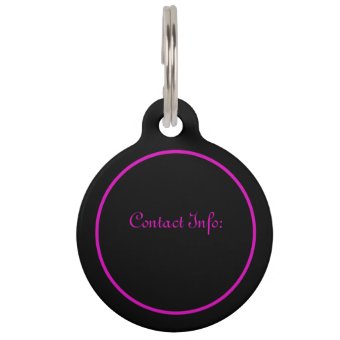Personalized Pink Neon Glow Paw Print Pet ID Tag | Zazzle