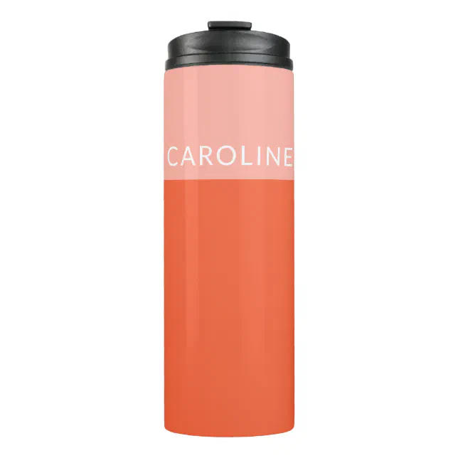 Personalized Pink Orange Geometric Color Block Thermal Tumbler | Zazzle
