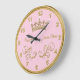 Personalized PINK Princess Clock with Gold Accents | Zazzle