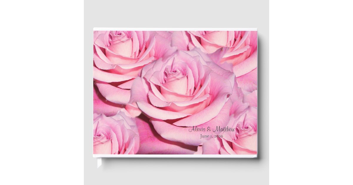 Personalized Pink roses guest book | Zazzle