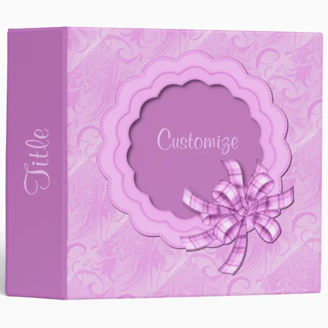 Personalized Pink Scalloped Frame Keepsake Binder | Zazzle