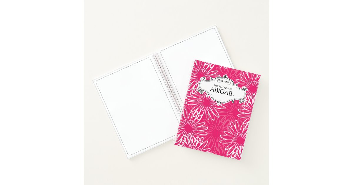 Personalized Pink Sketch Book | Zazzle