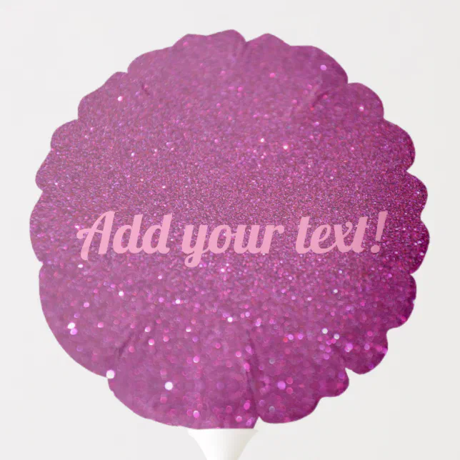 Personalized pink sparkling glitter balloon | Zazzle