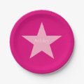 Personalized Pink Star Paper Plate | Zazzle