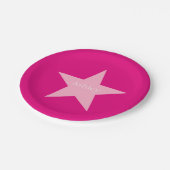 Personalized Pink Star Paper Plate | Zazzle