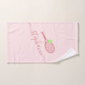 Personalized Pink Tennis Script Name Hand Towel | Zazzle