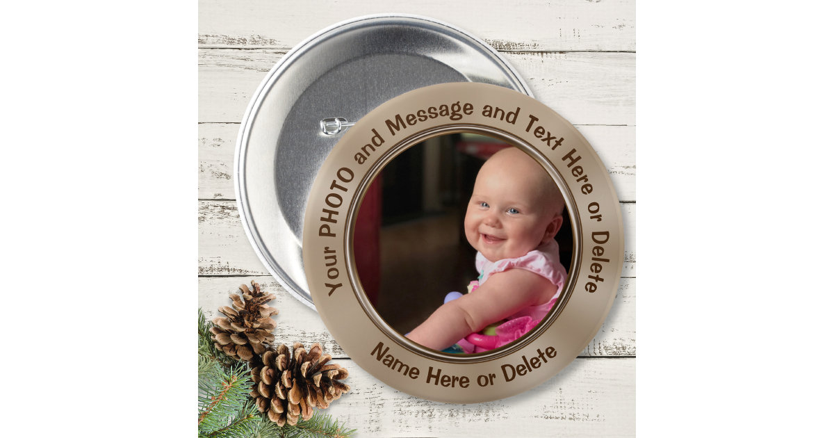 Personalized Pins with Your Photo or Logo and Text | Zazzle