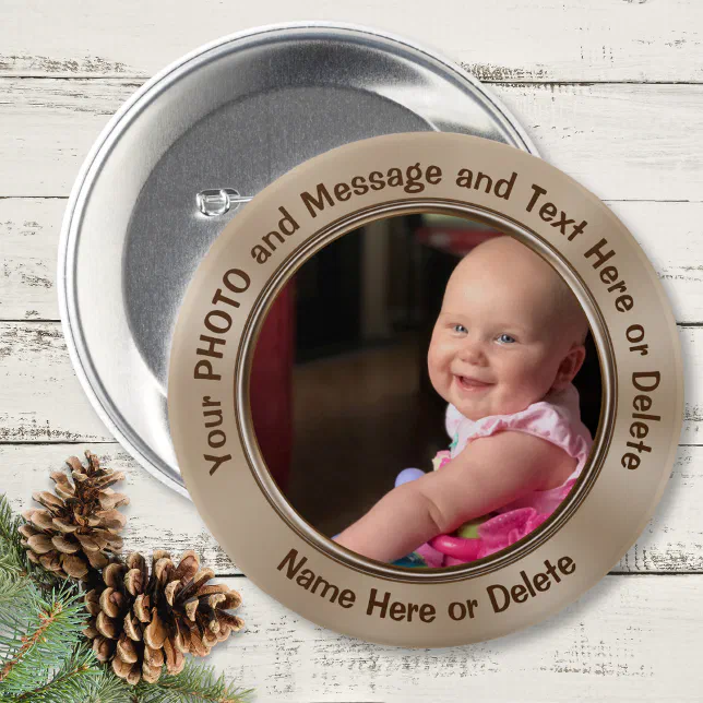 Personalized Pins with Your Photo or Logo and Text | Zazzle