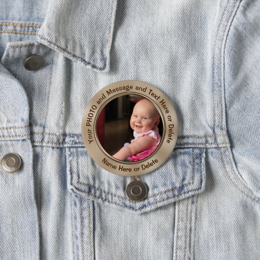 Personalized Pins with Your Photo or Logo and Text | Zazzle