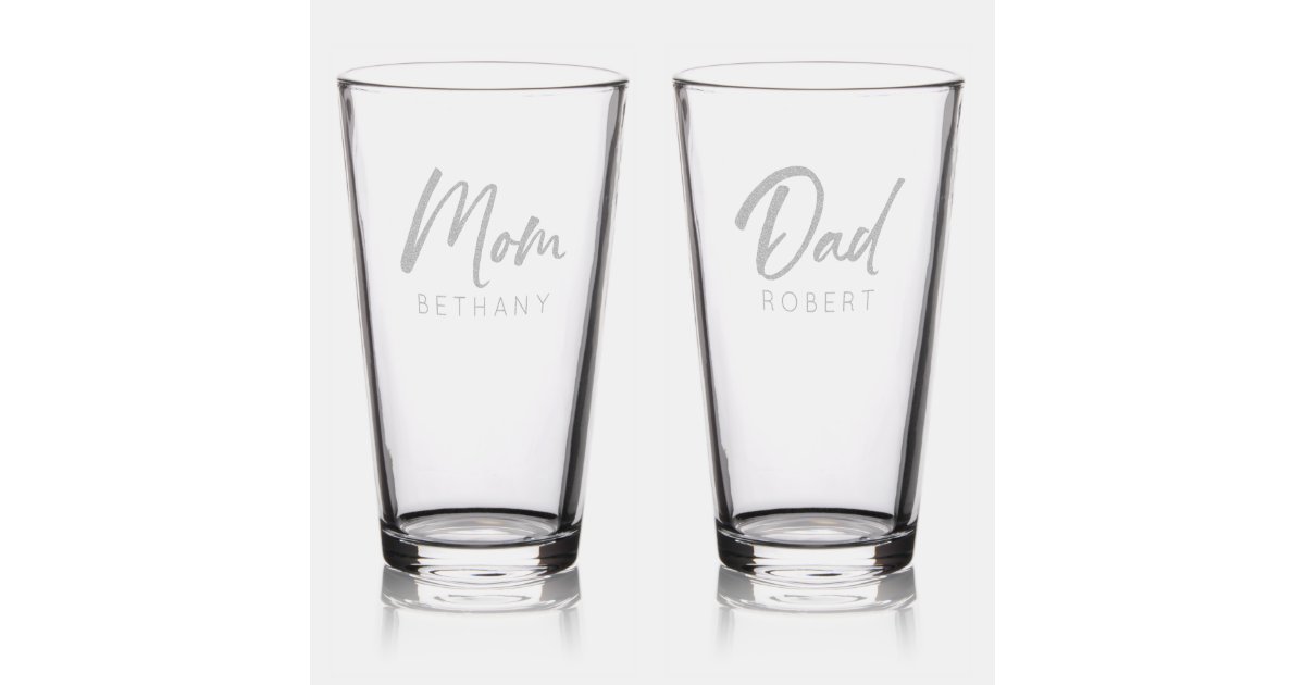 Personalized Pint Glass Custom Parent Gift Set | Zazzle