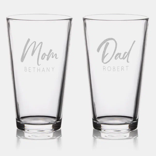 Personalized Pint Glass Custom Parent Gift Set | Zazzle