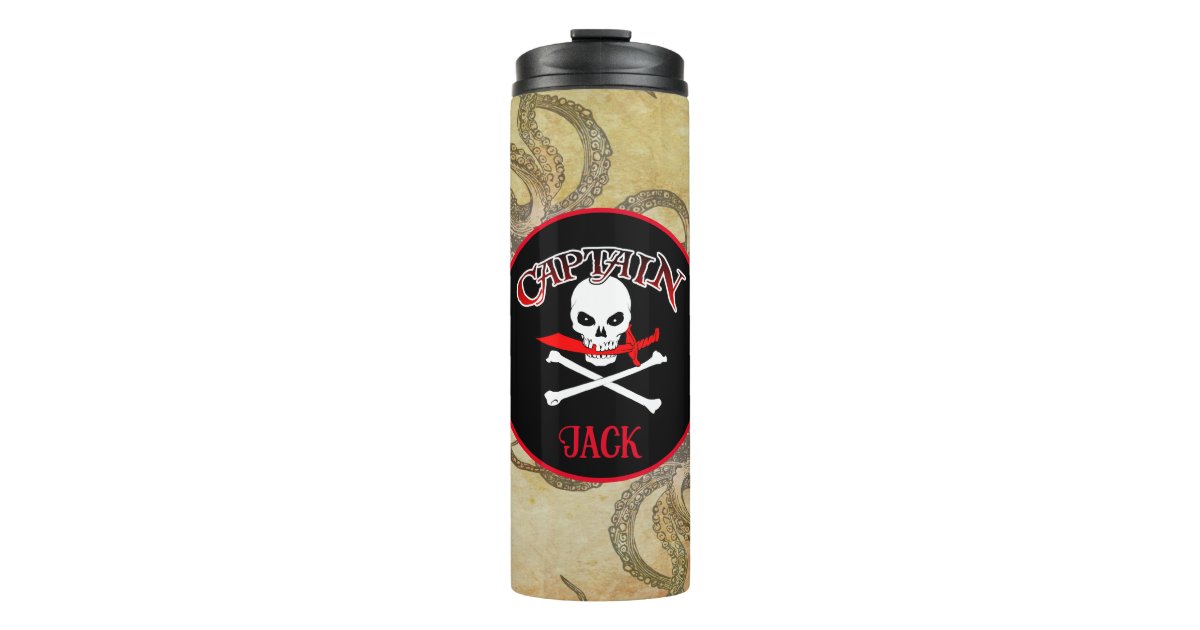 Personalized Pirate Captain Thermal Tumbler | Zazzle