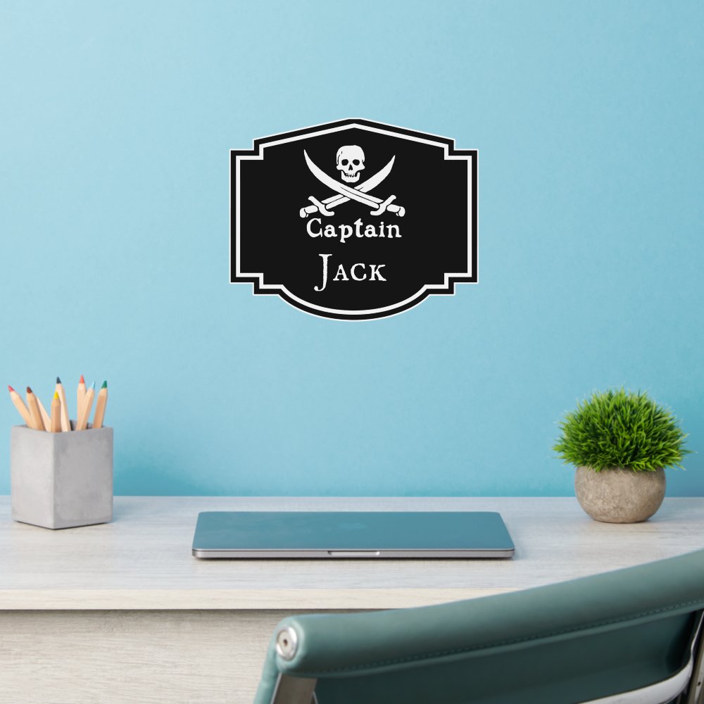 Personalized Pirate Captain Wall Decal - Snuggle Hamster Designs