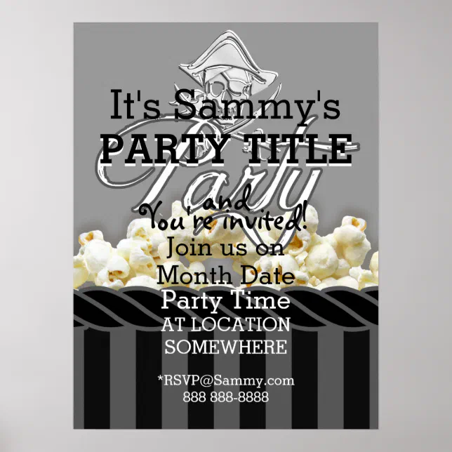 Personalized Pirate Day Party Poster | Zazzle
