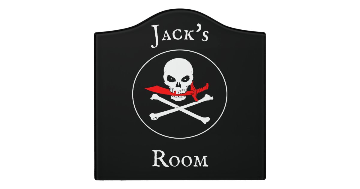 Personalized Pirate Jolly Roger Door Sign | Zazzle