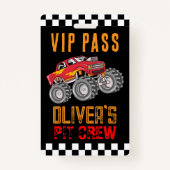 Personalized Pit Crew Monster Truck VIP Pass Badge | Zazzle