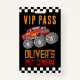 Personalized Pit Crew Monster Truck VIP Pass Badge | Zazzle