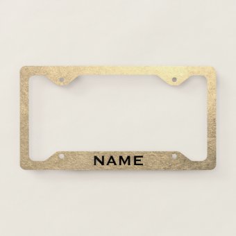 Personalized Platinum Gold Foil Photo Effect License Plate Frame | Zazzle