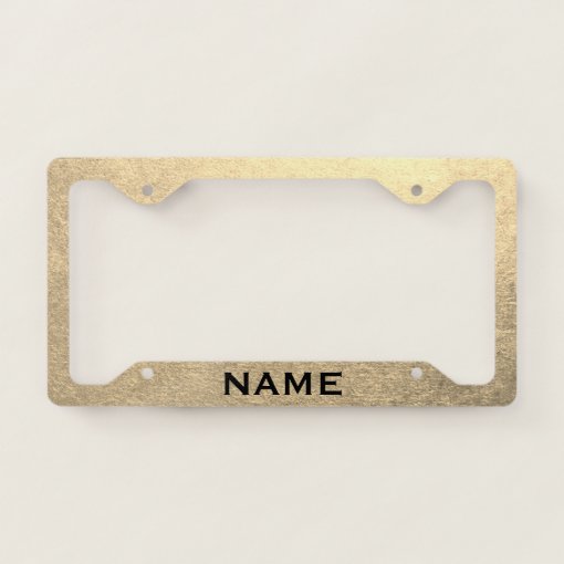Personalized Platinum Gold Foil Photo Effect License Plate Frame | Zazzle