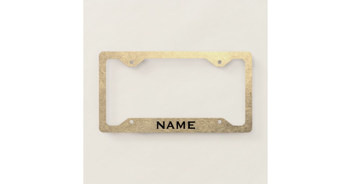 Personalized Platinum Gold Foil Photo Effect License Plate Frame | Zazzle