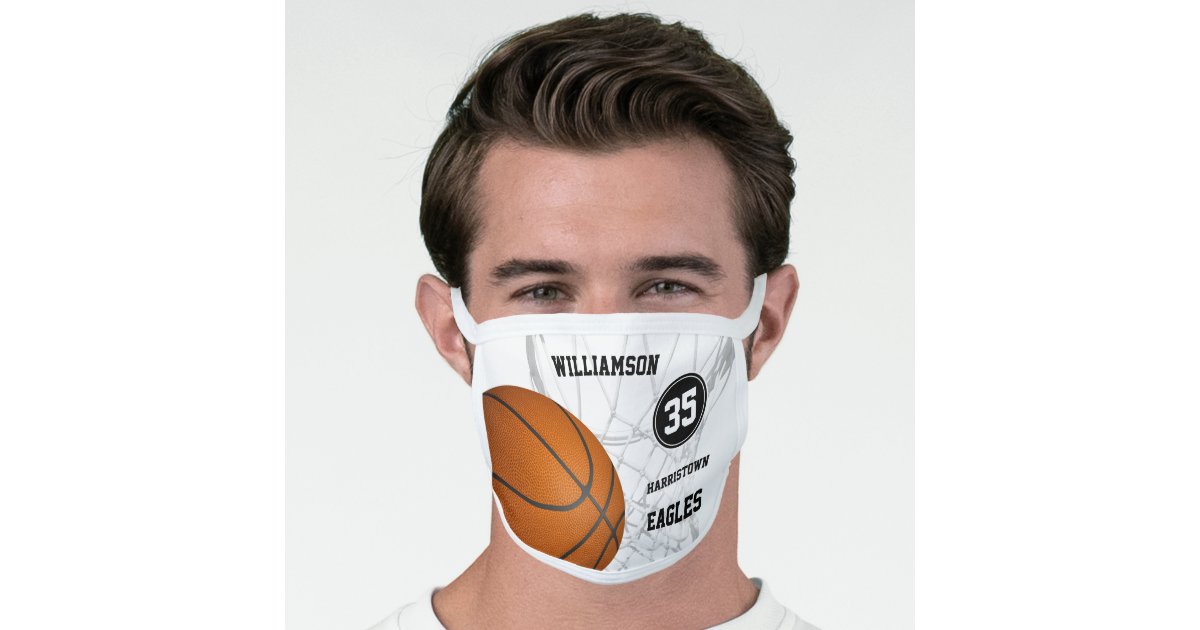 personalized player name team name basketball face mask | Zazzle