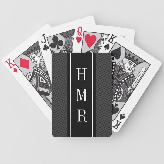 Personalized playing cards with 3 letter monogram | Zazzle.com