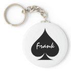 Personalized poker keychain with ace of spades | Zazzle