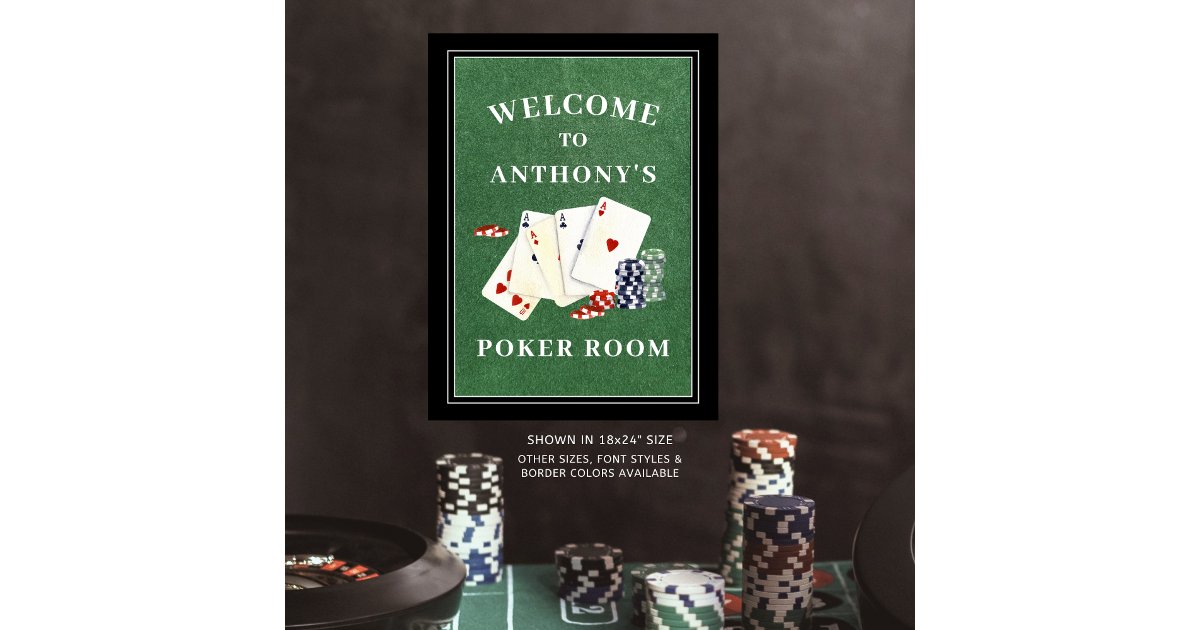 Personalized Poker Room Welcome Sign | Zazzle