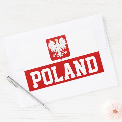 Personalized Poland Polish Flag Coat of Arms Rectangular Sticker | Zazzle