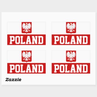 Personalized Poland Polish Flag Coat of Arms Rectangular Sticker | Zazzle