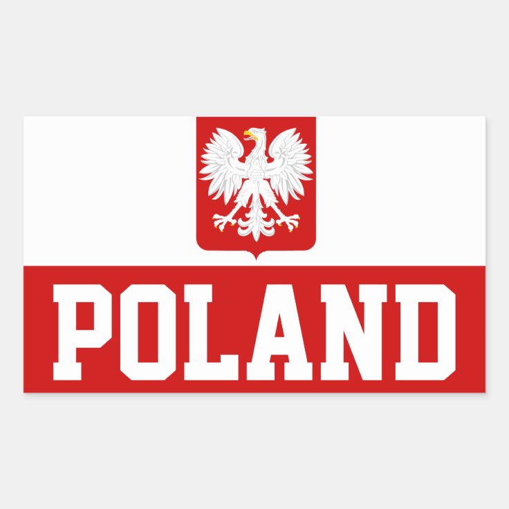 Personalized Poland Polish Flag Coat of Arms Rectangular Sticker | Zazzle