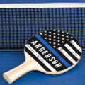 Personalized Police Flag Thin Blue Line Ping Pong Paddle | Zazzle