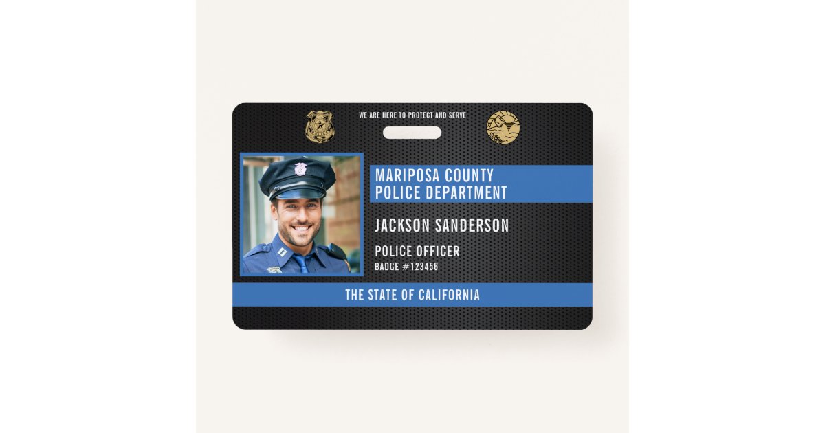 Personalized Police Law Enforcement Employee ID Badge | Zazzle